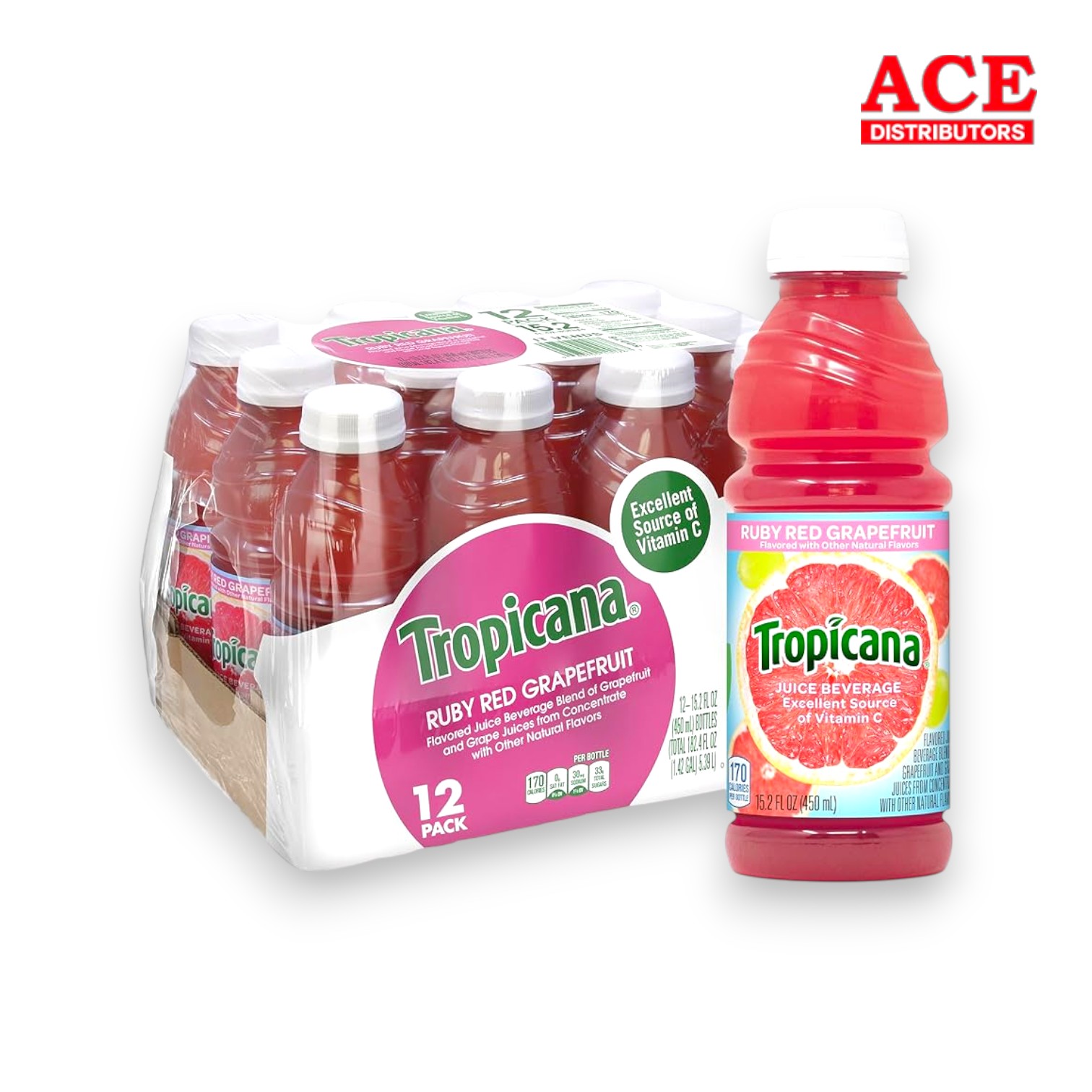 TROPICANA 15.2OZ RUBY RED GRAPEFRUIT 12CT - Buy Online | Ace Distributors